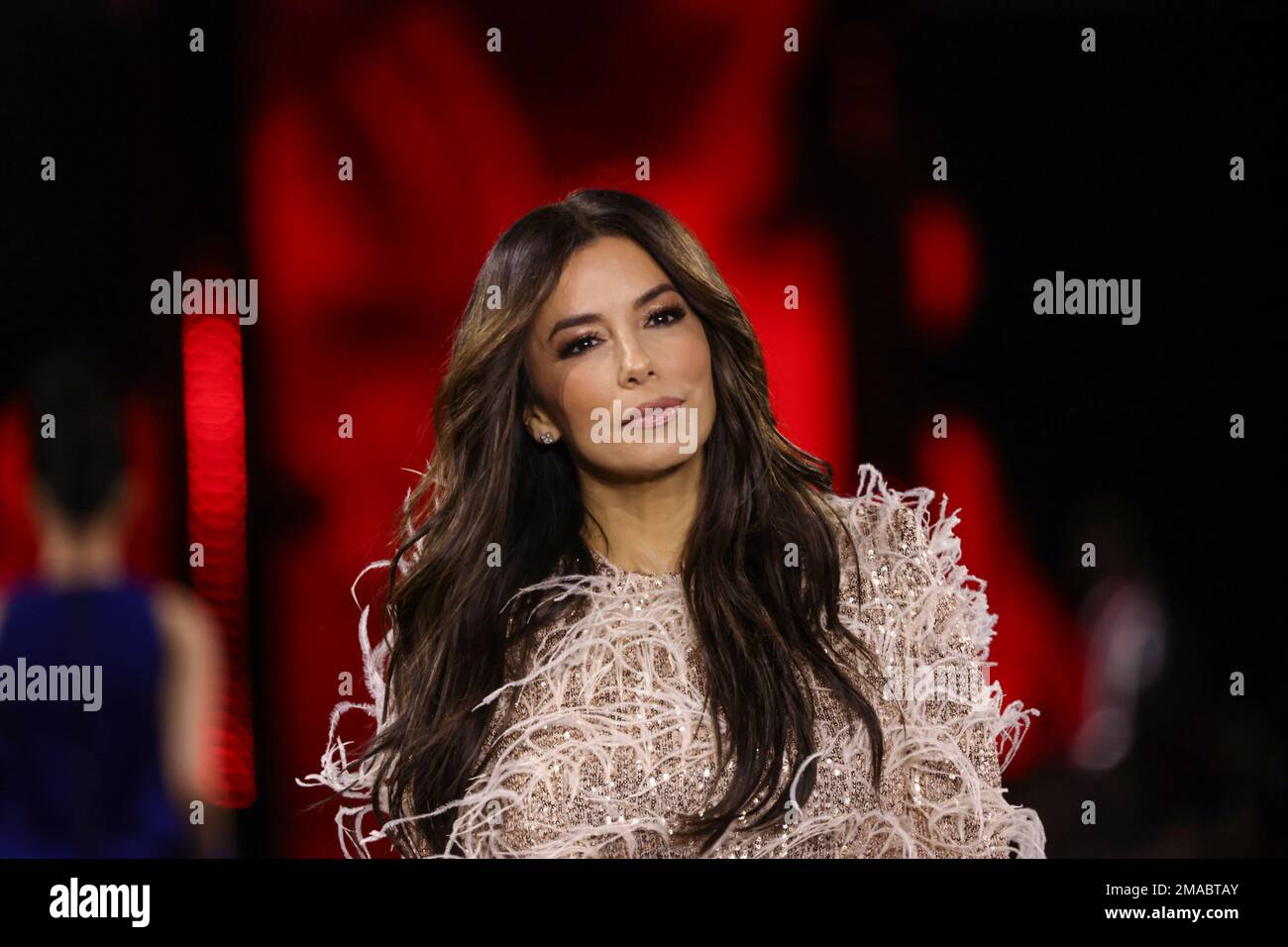 Eva Longoria wears a creation for the L'Oreal ready-to-wear Spring ...