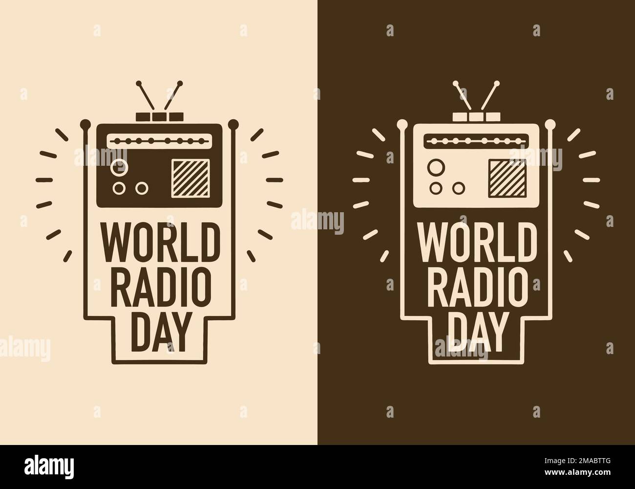 World radio day sign illustration badge design Stock Vector Image & Art ...