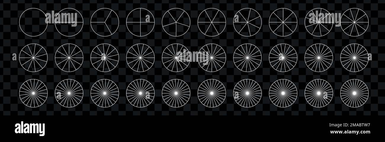 Segment slice set. Simple geometry. Diagram with sections or steps ...