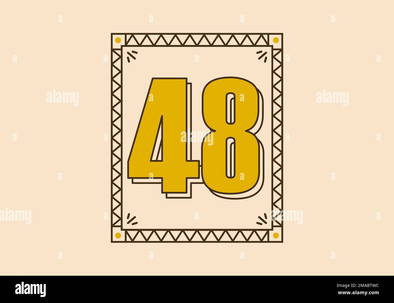 Retro rectangle frame with number 48 on it Stock Vector Image & Art - Alamy
