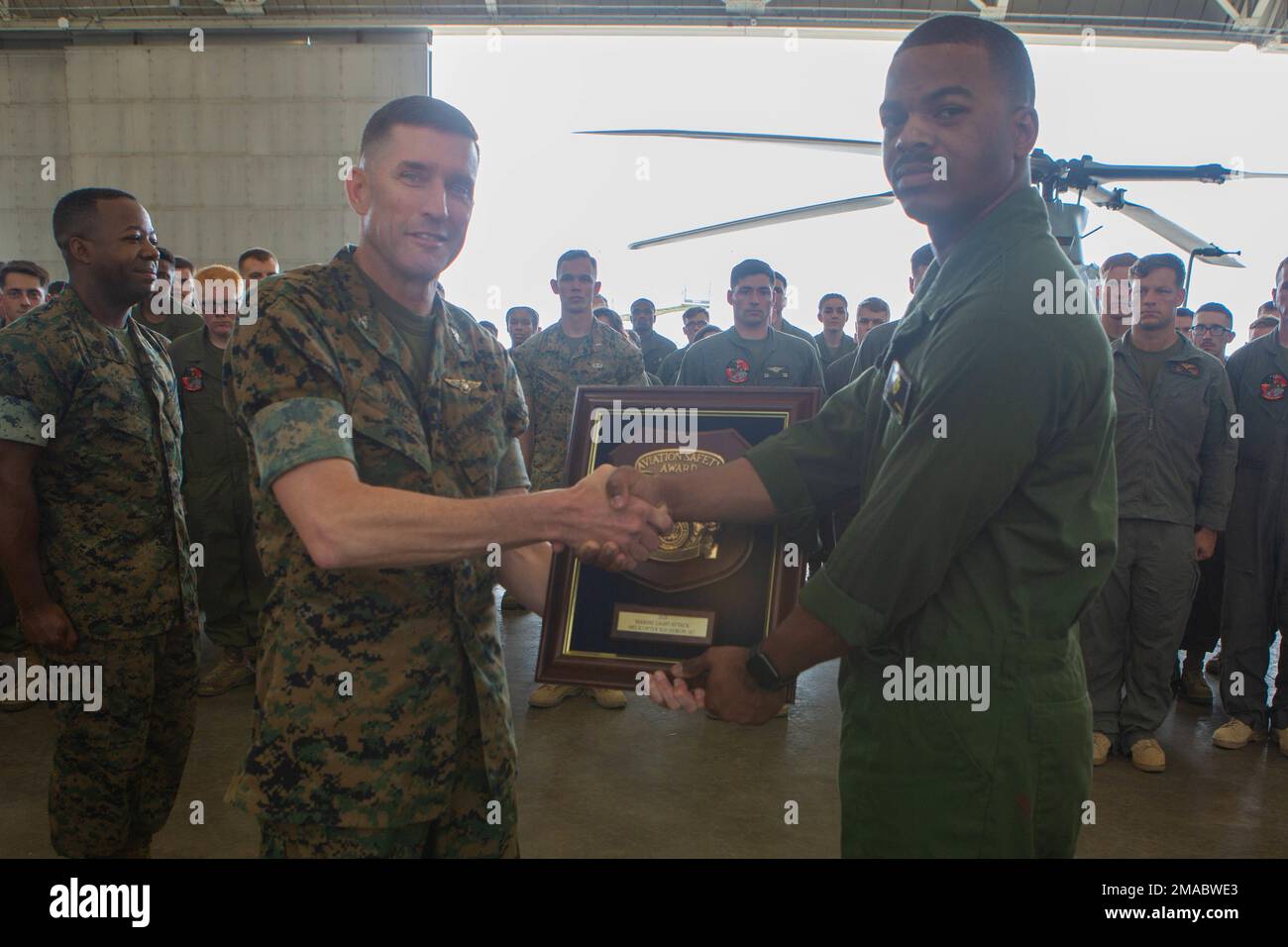 U.S. Marine Corps Col. Richard D. Joyce, left, commanding officer of ...