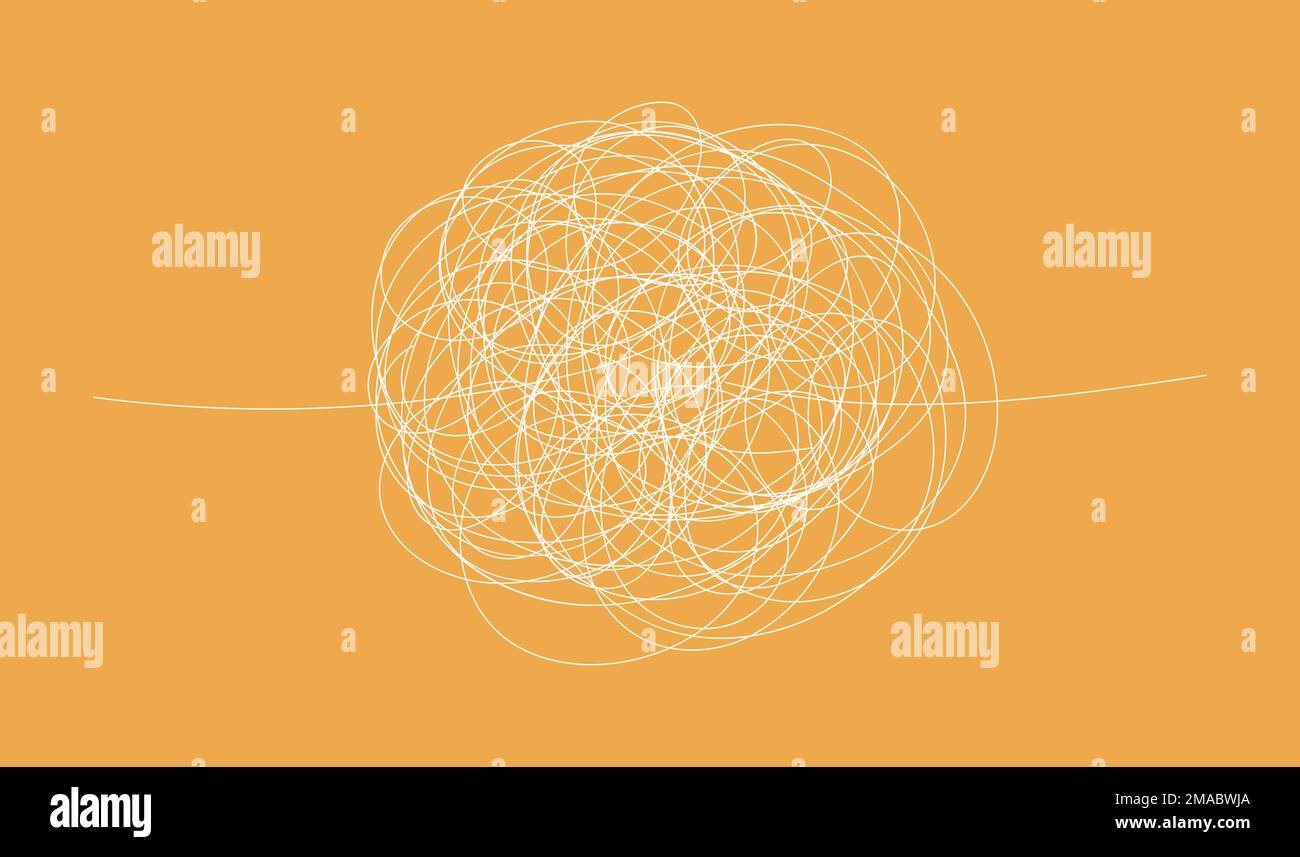 Scribble chaos line. Abstract random labyrinth in doodle style. Hand ...