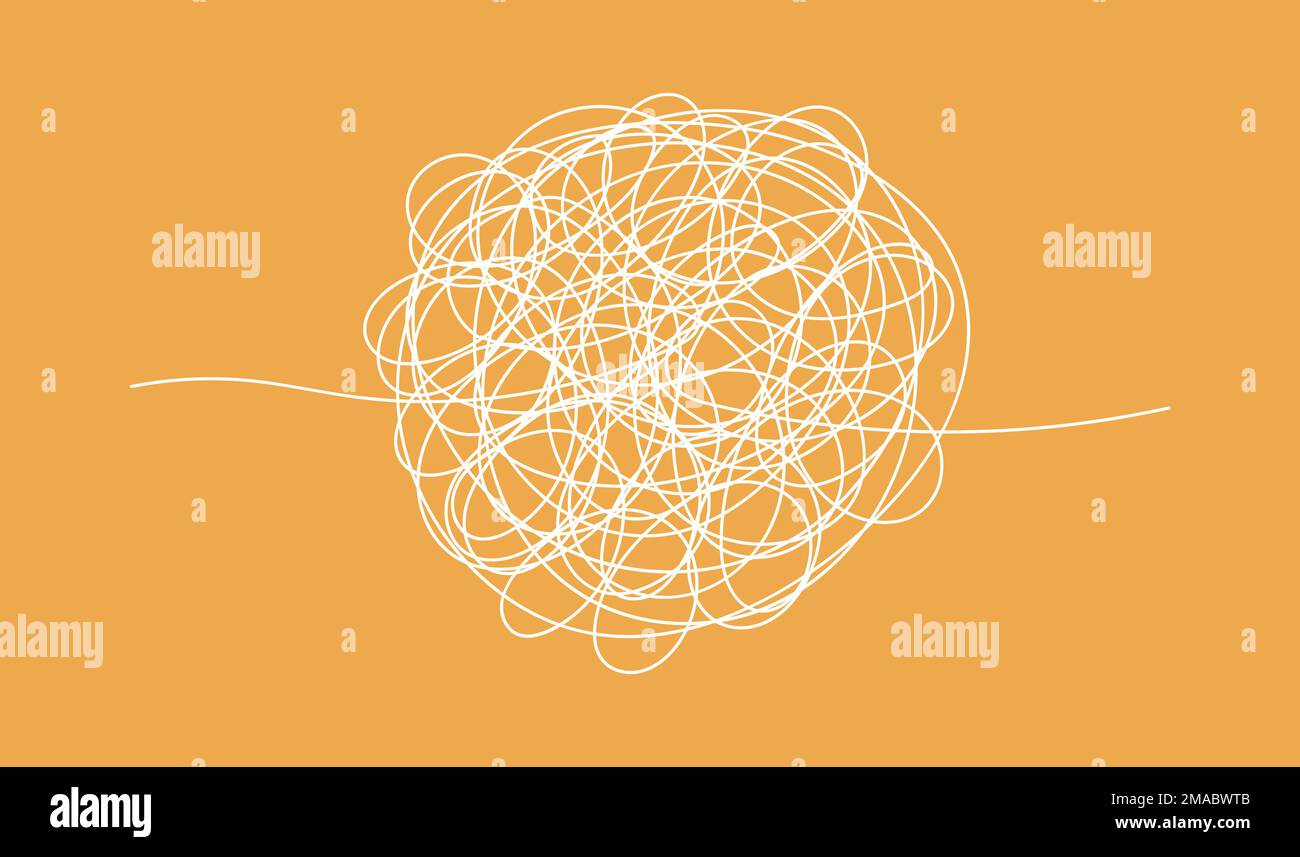 Scribble chaos line. Abstract random labyrinth in doodle style. Hand ...