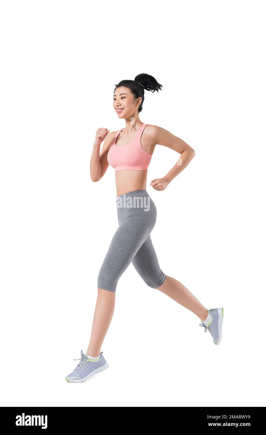 The young woman running Stock Photo - Alamy