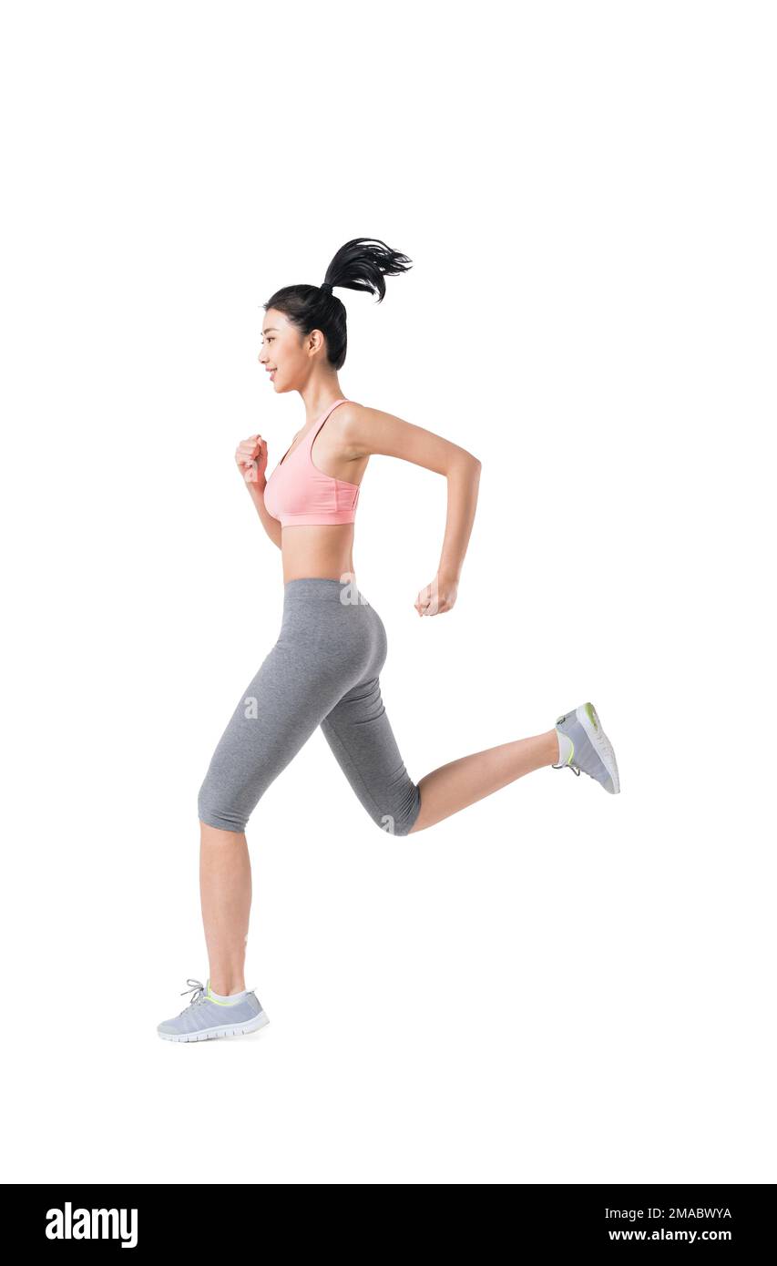 The young woman running Stock Photo - Alamy