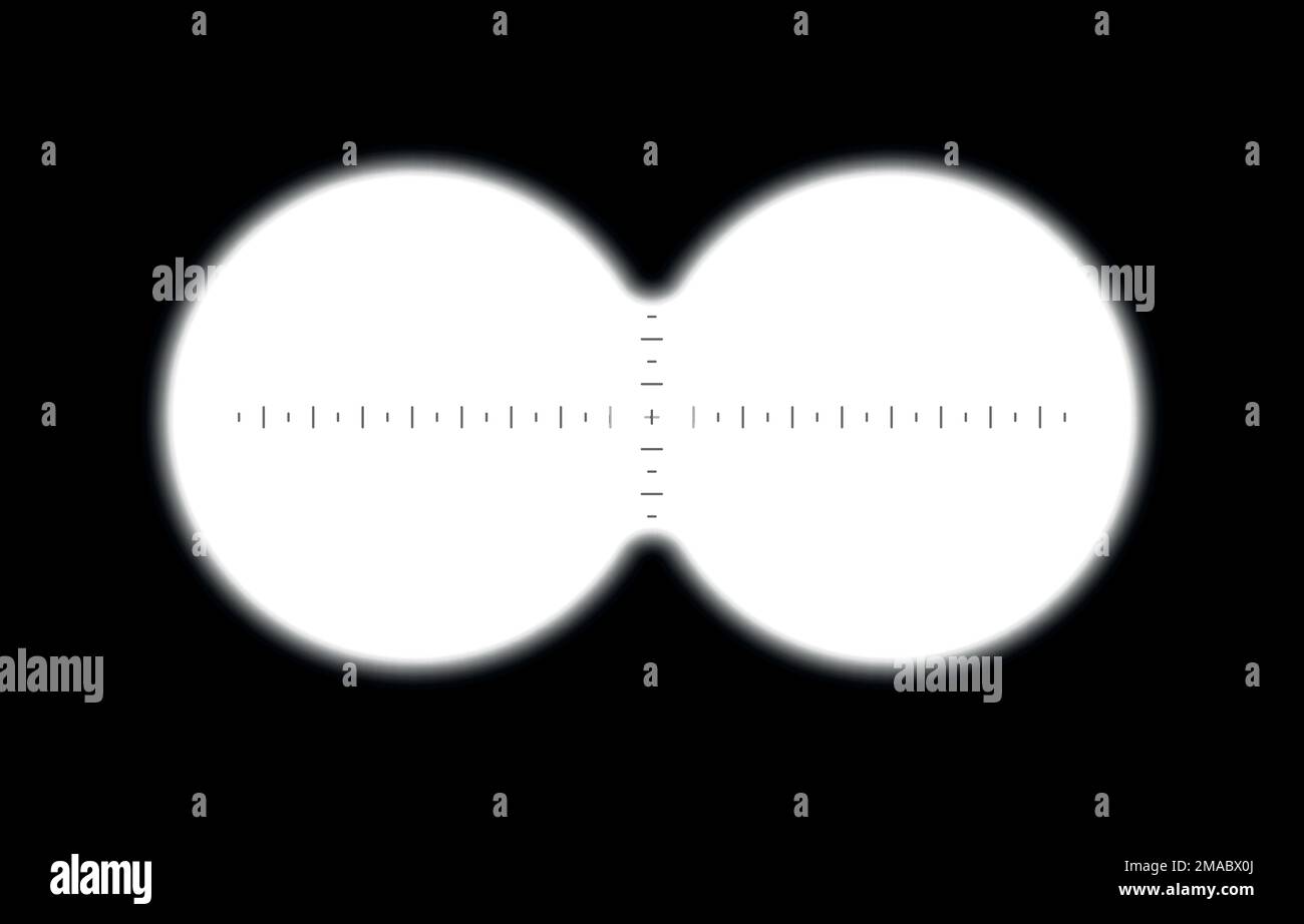 Binoculars spy view. Telescope aim sight, periscope lens view. Vector ...