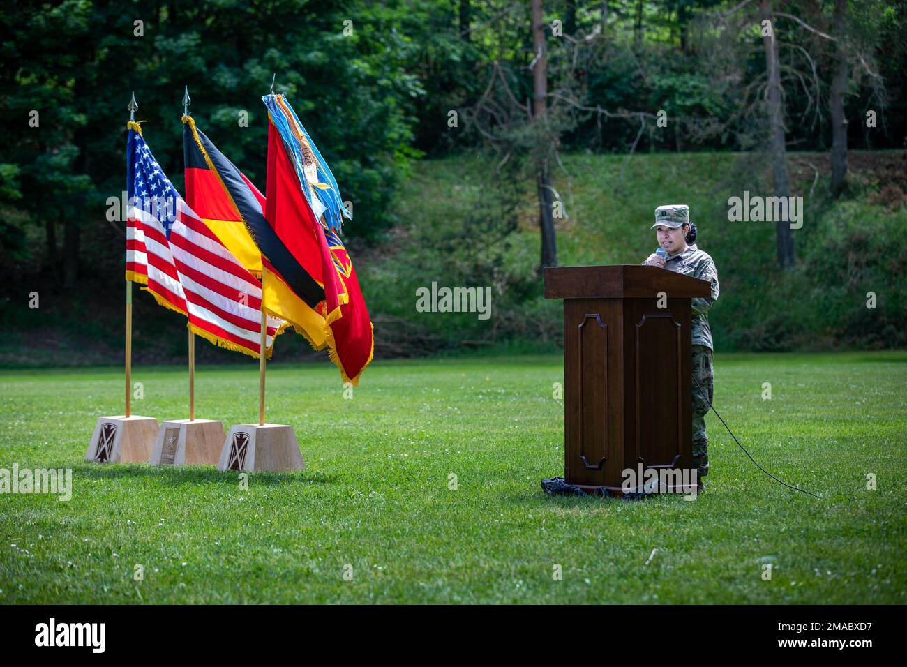 U.S. Army Capt. Mellorie Clinton the outgoing commander of the ...
