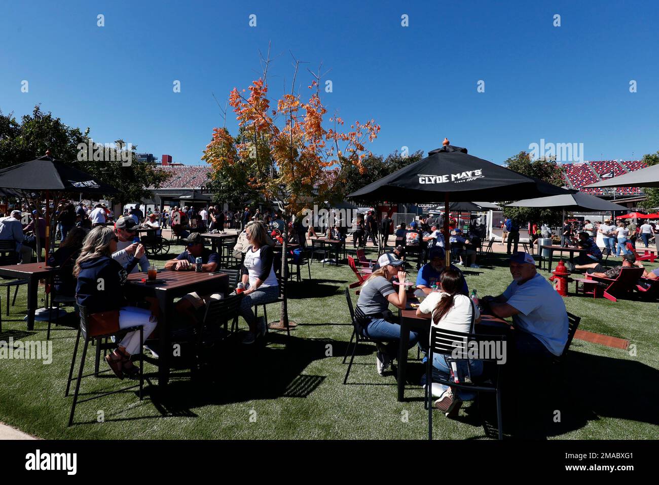 Fans grab food from Big Bill's Garage before the NASCAR Cup Series auto ...