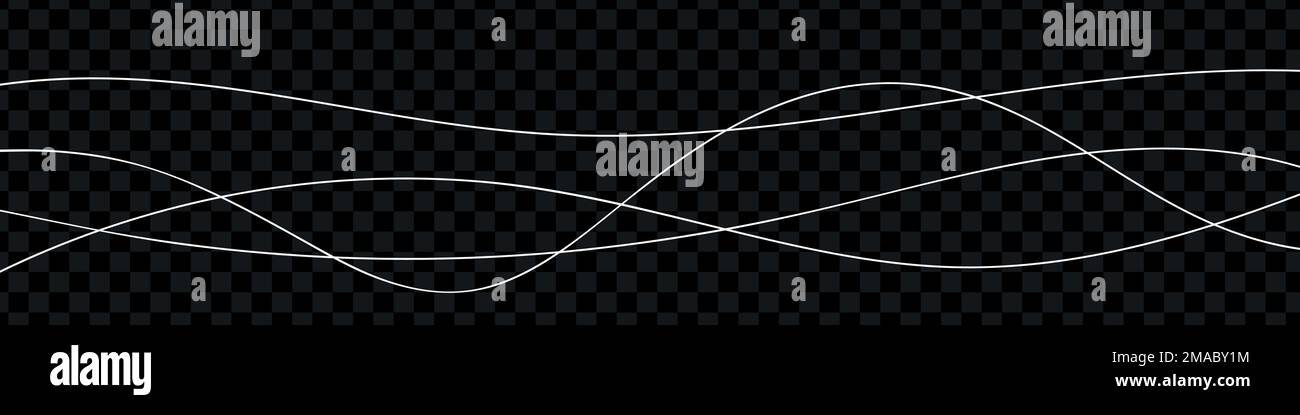 Abstract wavy thin line. Squiggle elements banner. Pattern with ...