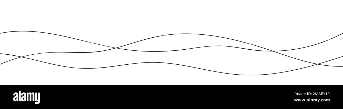 Abstract Wavy Thin Line Squiggle Elements Banner Pattern With Scribble Wiggle And Undulate