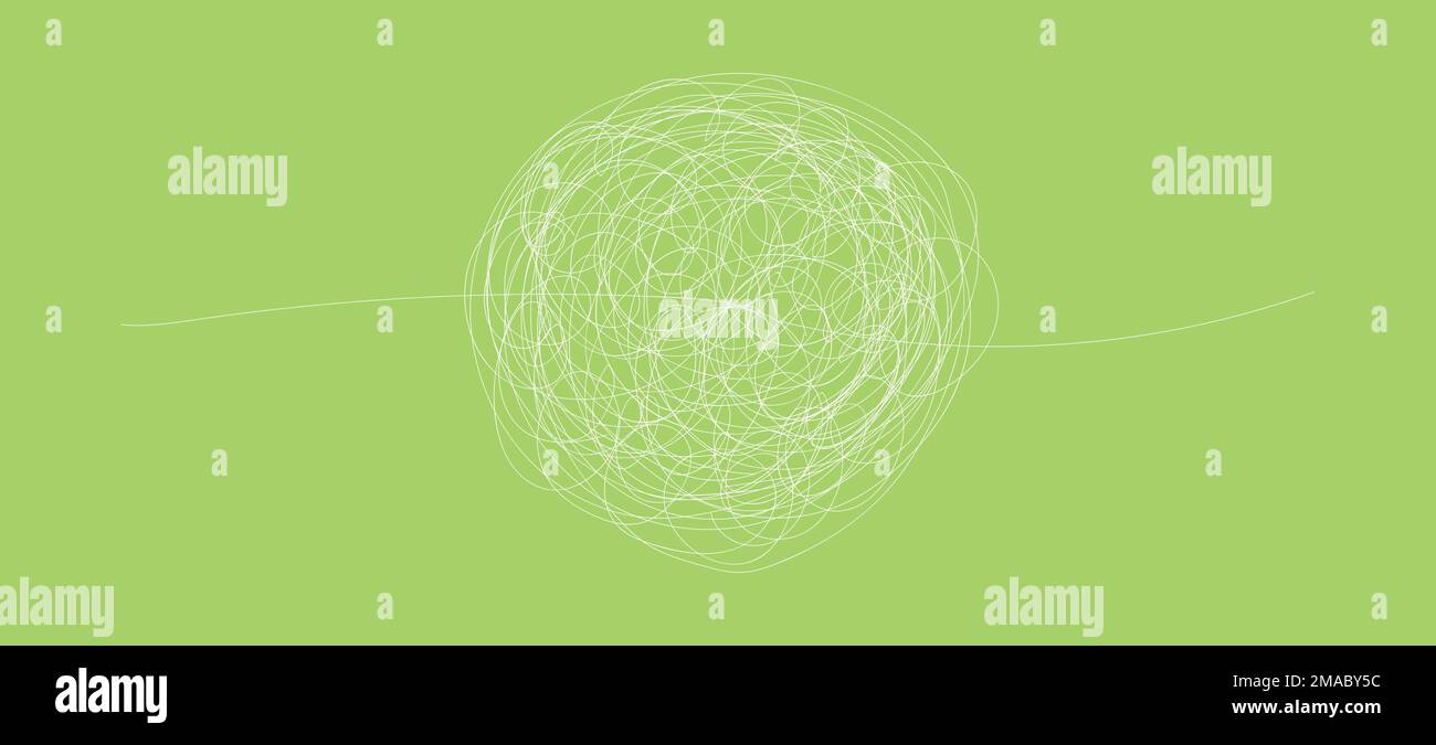 Hand drawn scribble chaos line. Abstract random labyrinth in doodle ...