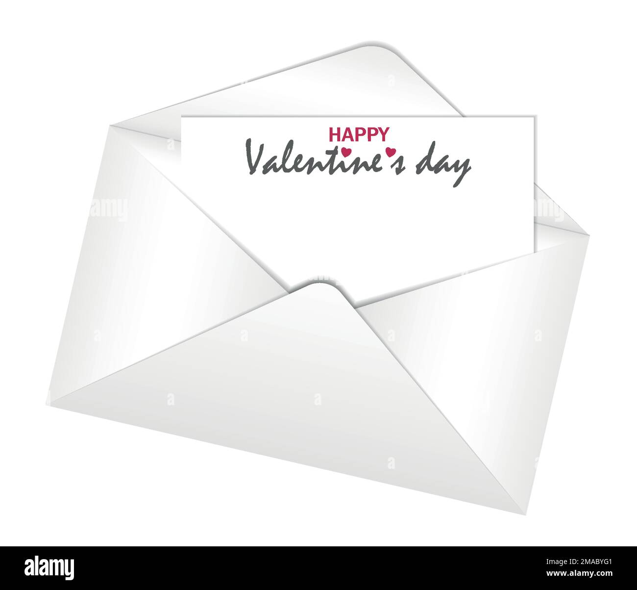 White envelope, letter with place for text and copy space. Text Happy ...