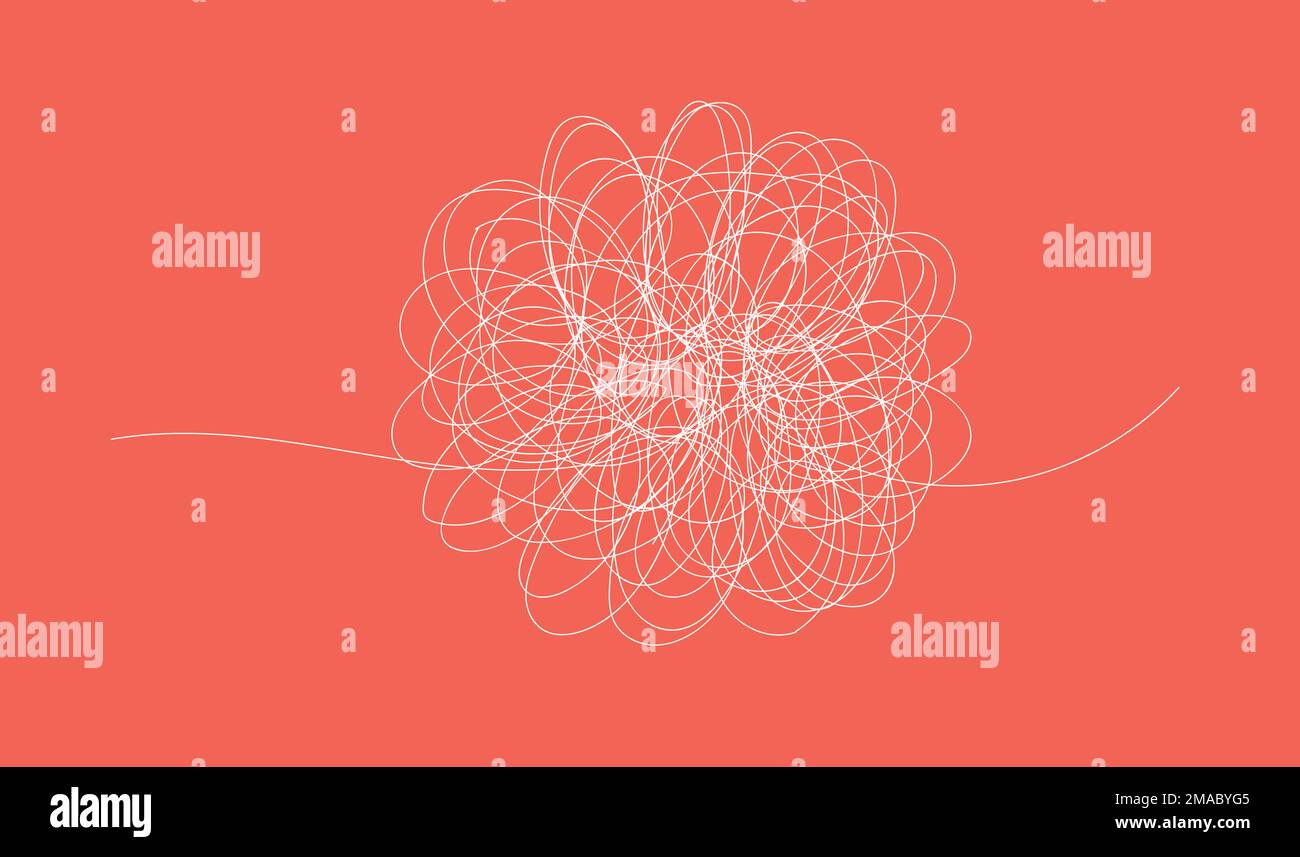 Scribble chaos line. Abstract random labyrinth in doodle style. Hand ...