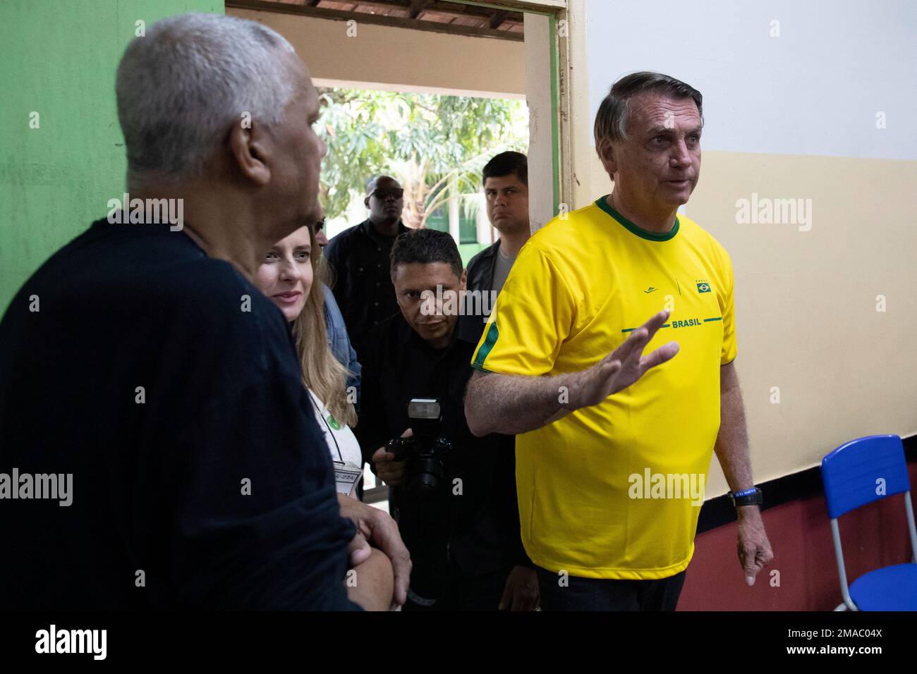 Brazilian President Jair Bolsonaro, who is running for another term ...