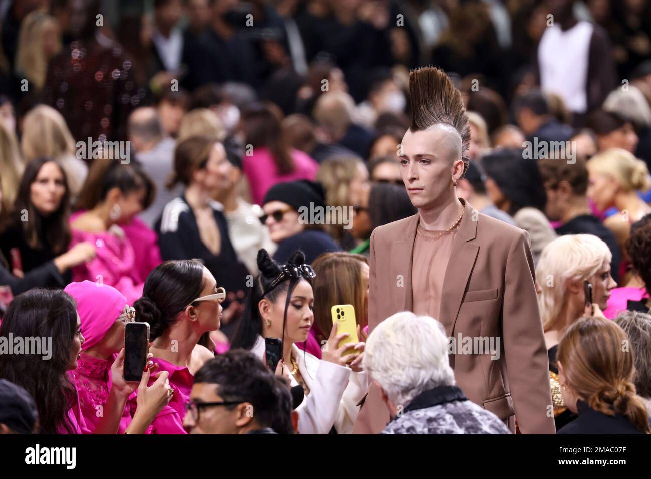 A model wears a creation for the Valentino ready-to-wear Spring/Summer ...