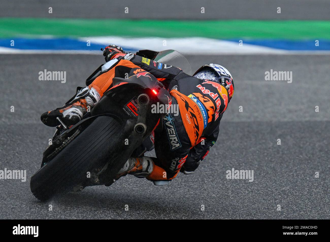 Portugal's rider Miguel Oliveira of Red Bull KTM Factory Racing steers ...