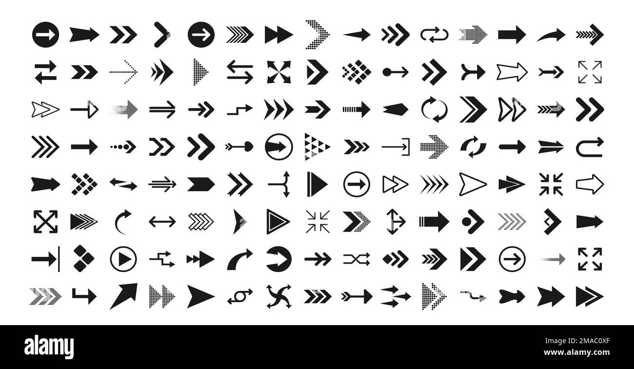 Arrows big black set icons. Arrow icon. Arrows for web design, mobile ...