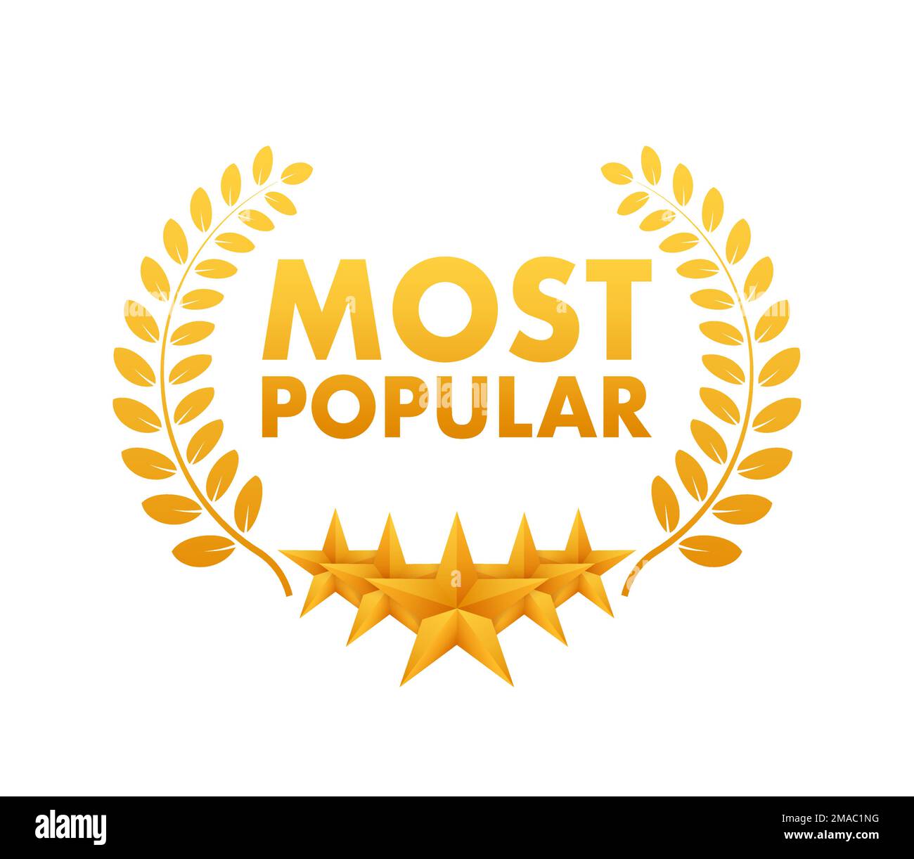 Most popular badge, ribbon isolated on white background, sticker, label ...