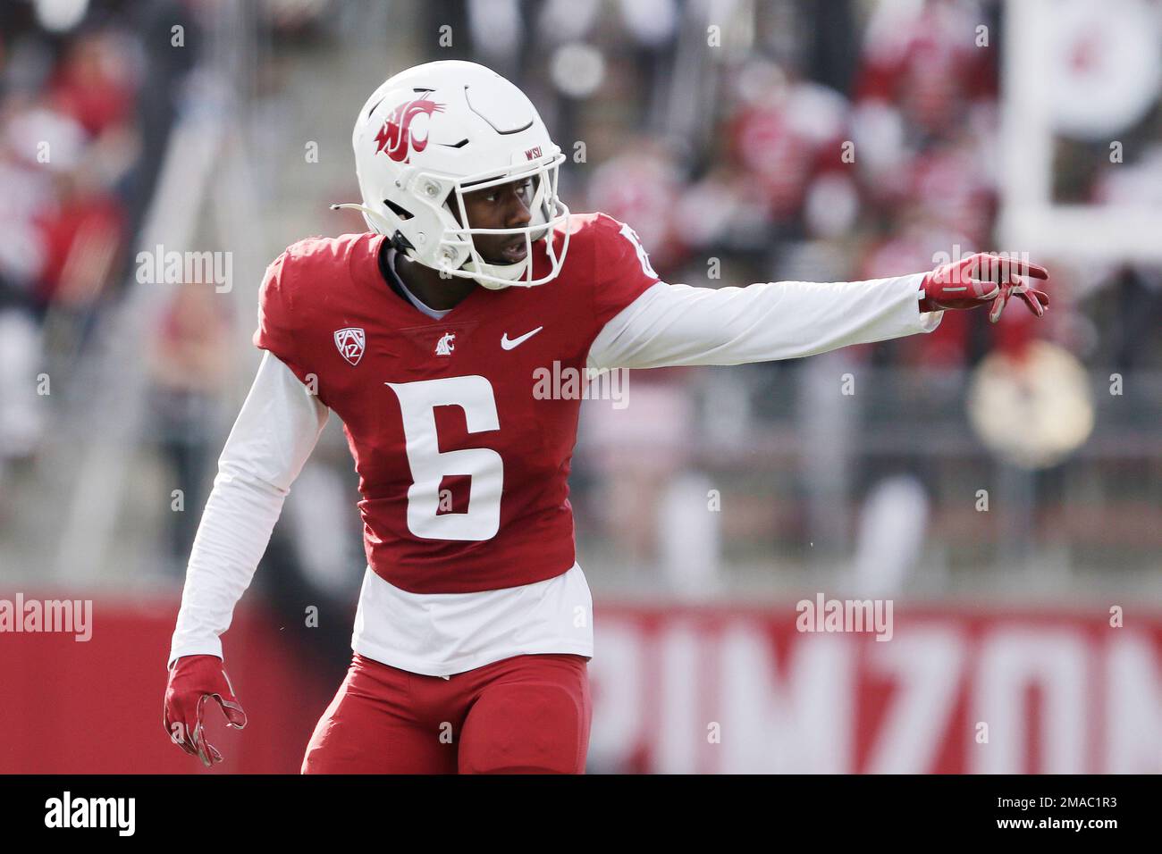 Washington State defensive back Chau Smith-Wade lines up for a play ...