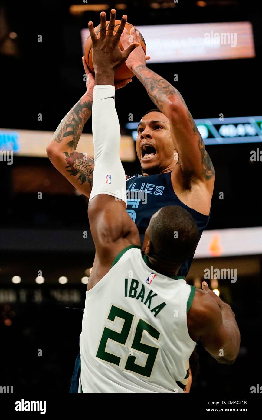 Memphis Grizzlies' Brandon Clarke shoots past Milwaukee Bucks' Serge ...