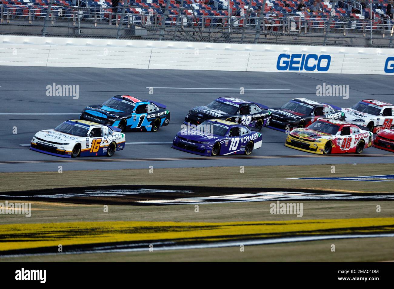 AJ Allmendinger leads a pack of cars during the NASCAR Xfinity Series ...