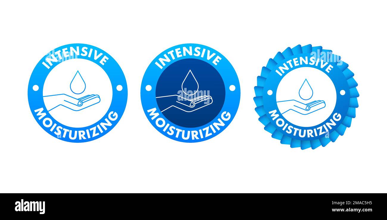 Intensive moisturizing icon, sign, label. Vector stock illustration ...