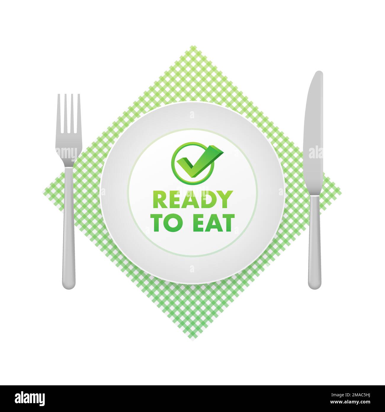Ready to eat meal sign, label. Precooked food. Vector stock ...