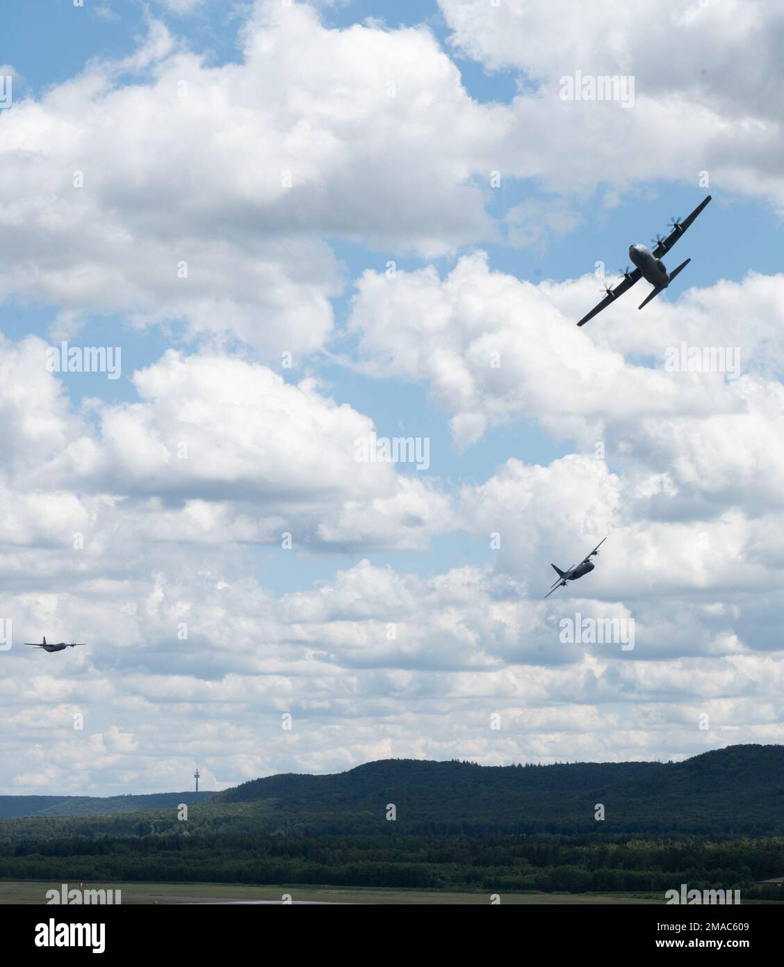 RAMSTEIN AIR BASE, Germany - C-130J Super Hercules aircraft perform an ...