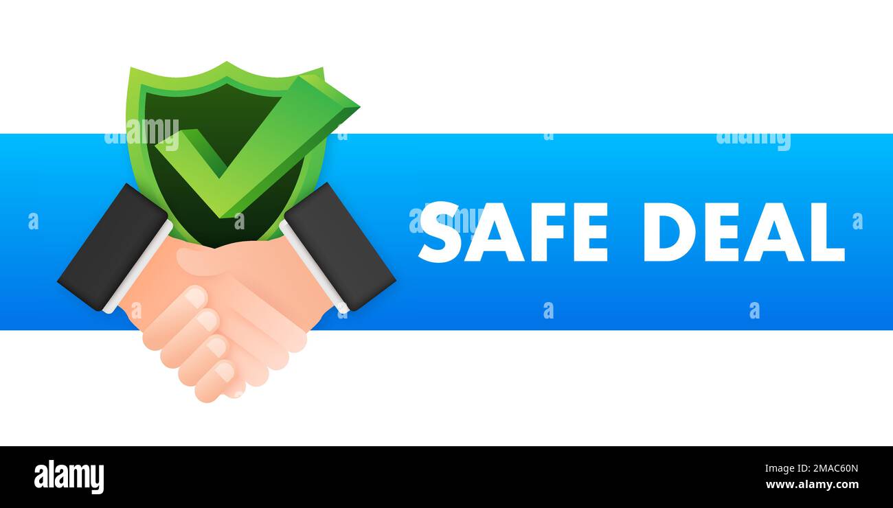Safe deal. Check mark icon. International agreement. Vector stock ...