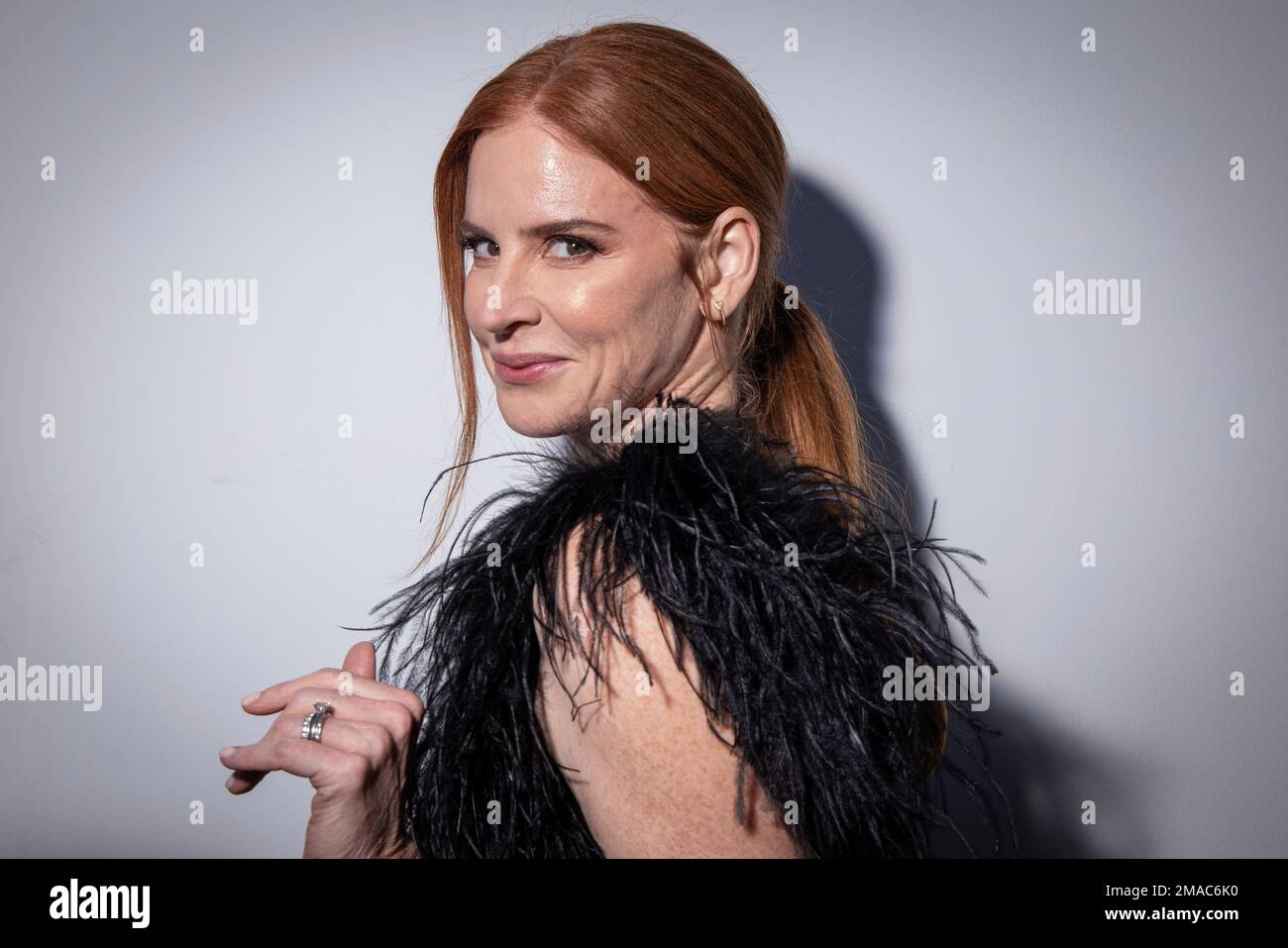 Sarah Rafferty arrives for the Elie Saab ready-to-wear Spring/Summer ...
