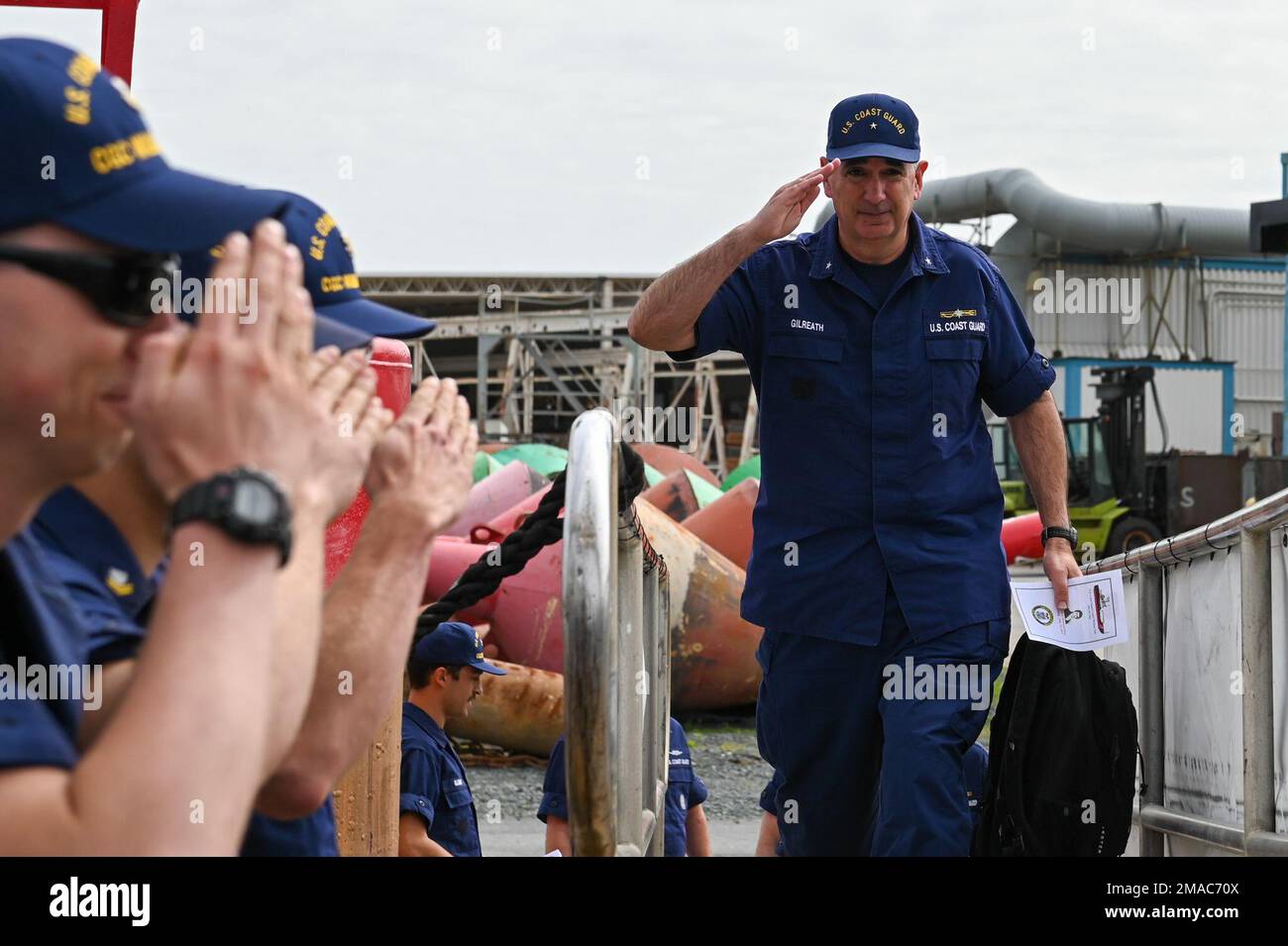 The Coast Guard Cutter William Tate’s crew welcomes Rear Adm. Shannon ...