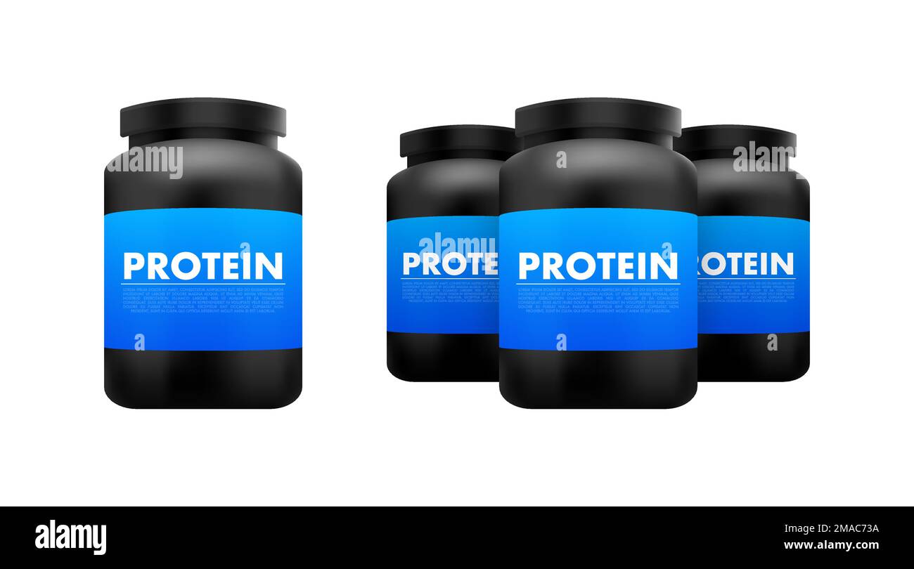 Protein supplement jar mockup. Sport or dietary nutrition. Bottle ...