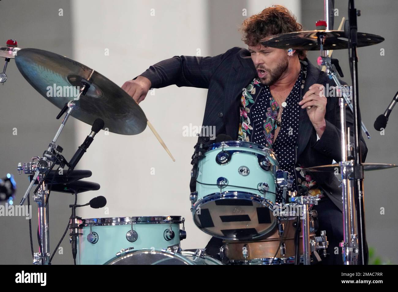 Ashton Irwin from the band 5 Seconds of Summer performs on NBC's Today ...