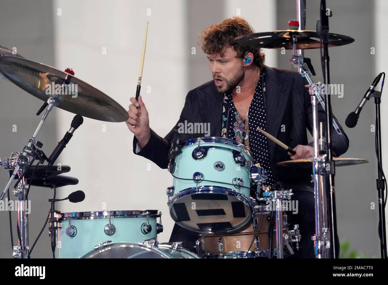 Ashton Irwin from the band 5 Seconds of Summer performs on NBC's Today ...