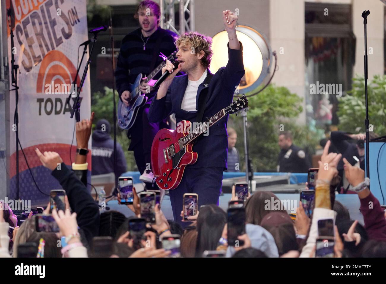 Luke Hemmings from the band 5 Seconds of Summer performs on NBC's Today ...