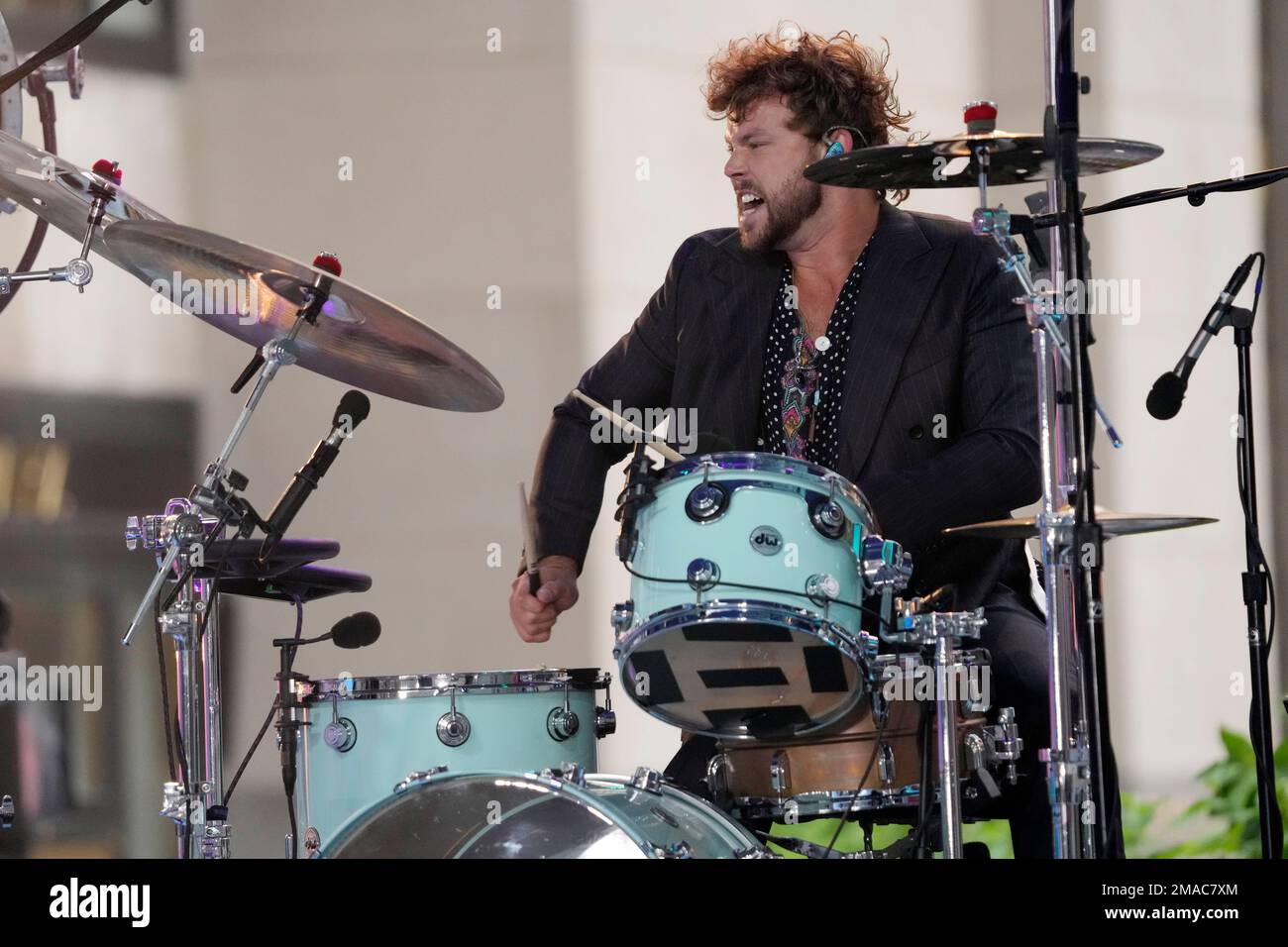 Ashton Irwin from the band 5 Seconds of Summer performs on NBC's Today ...