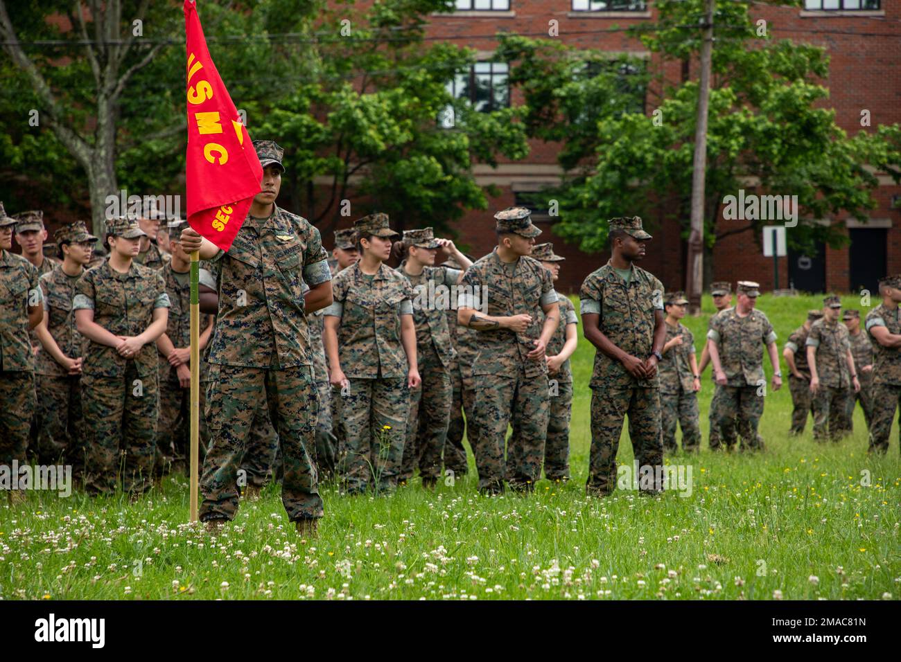 U.S. Marines with Headquarters Company and Service Company attend a ...