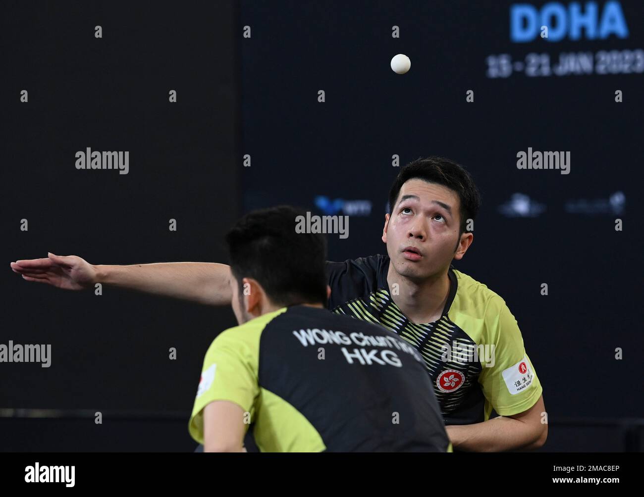 Doha, Qatar. 19th Jan, 2023. Wong Chun Ting/Ho Kwan Kit (R) of China's ...
