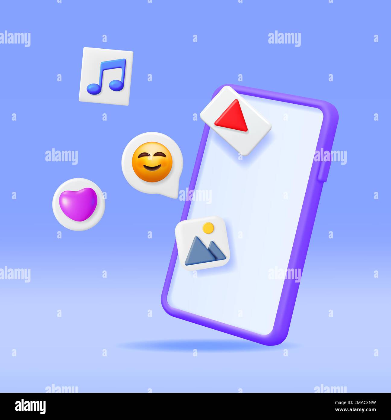 3D Social Media Concept Isolated Stock Vector Image & Art - Alamy