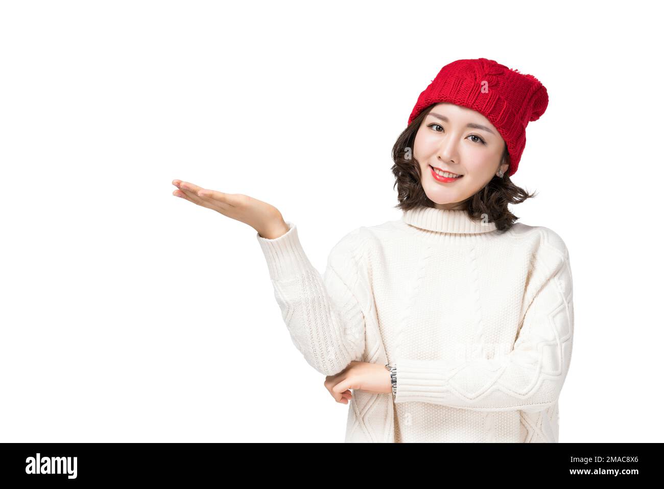 A young woman in the red hat Stock Photo - Alamy