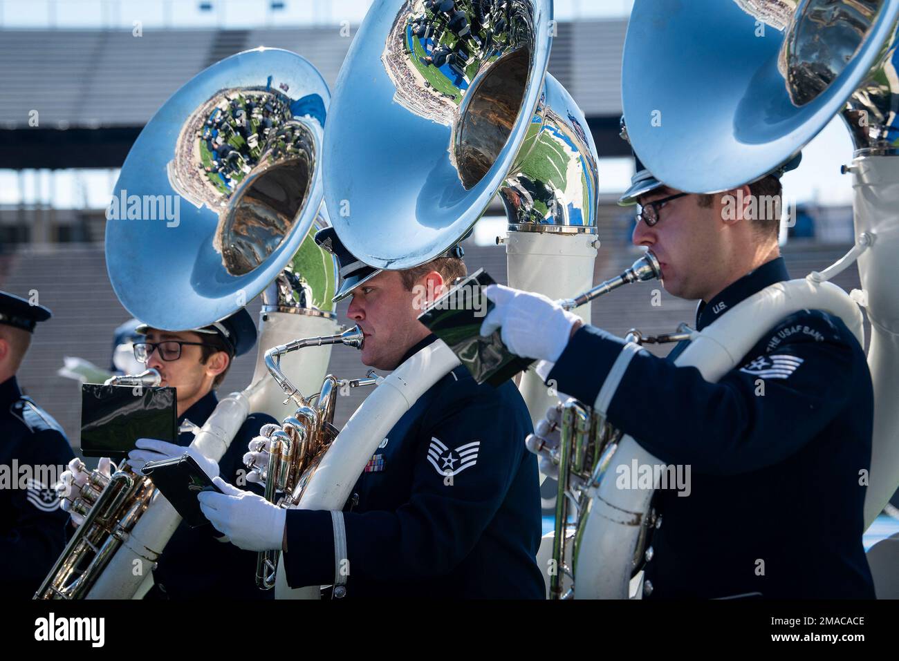 U.S. Air Force Academy -- Members of the Air Force Academy Band perform ...