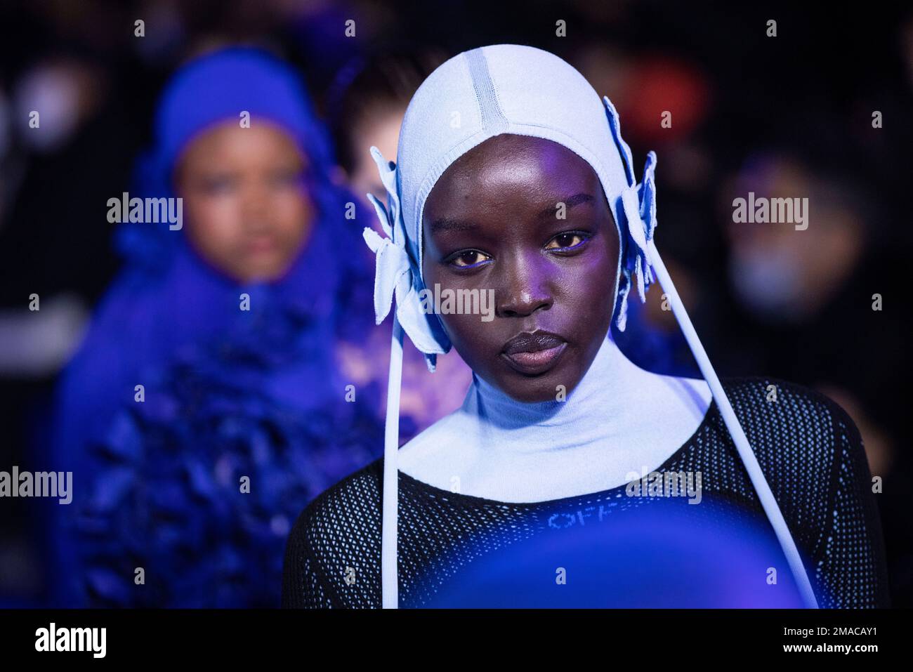 A model wears a creation for the Off-White ready-to-wear Spring/Summer ...