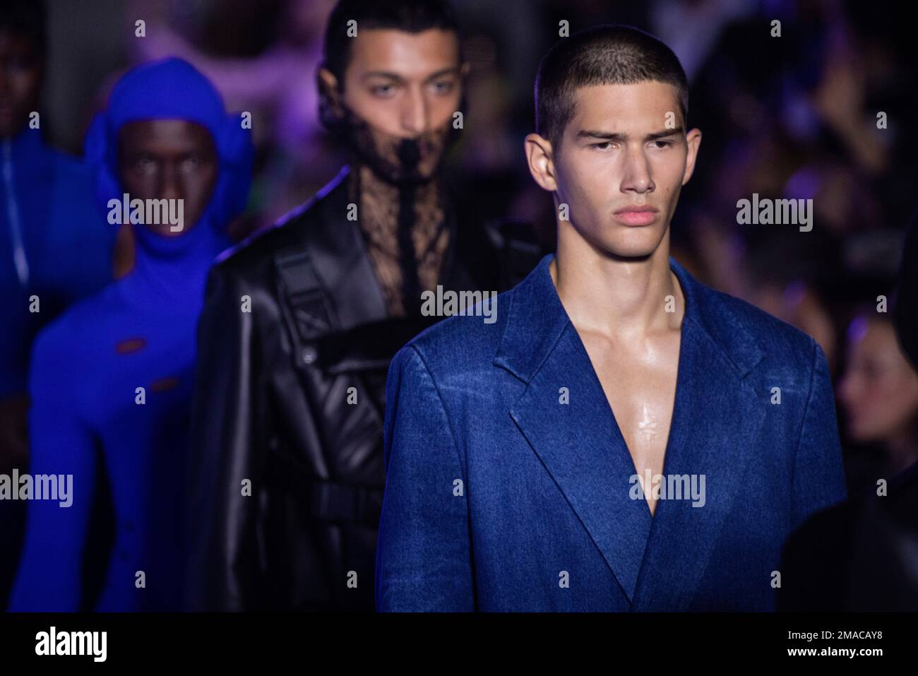 A model wears a creation for the Off-White ready-to-wear Spring/Summer ...