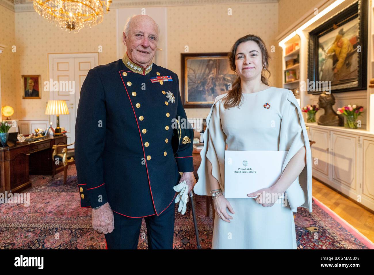 Oslo 20230119.King Harald receives Moldova's new ambassador Liliana ...