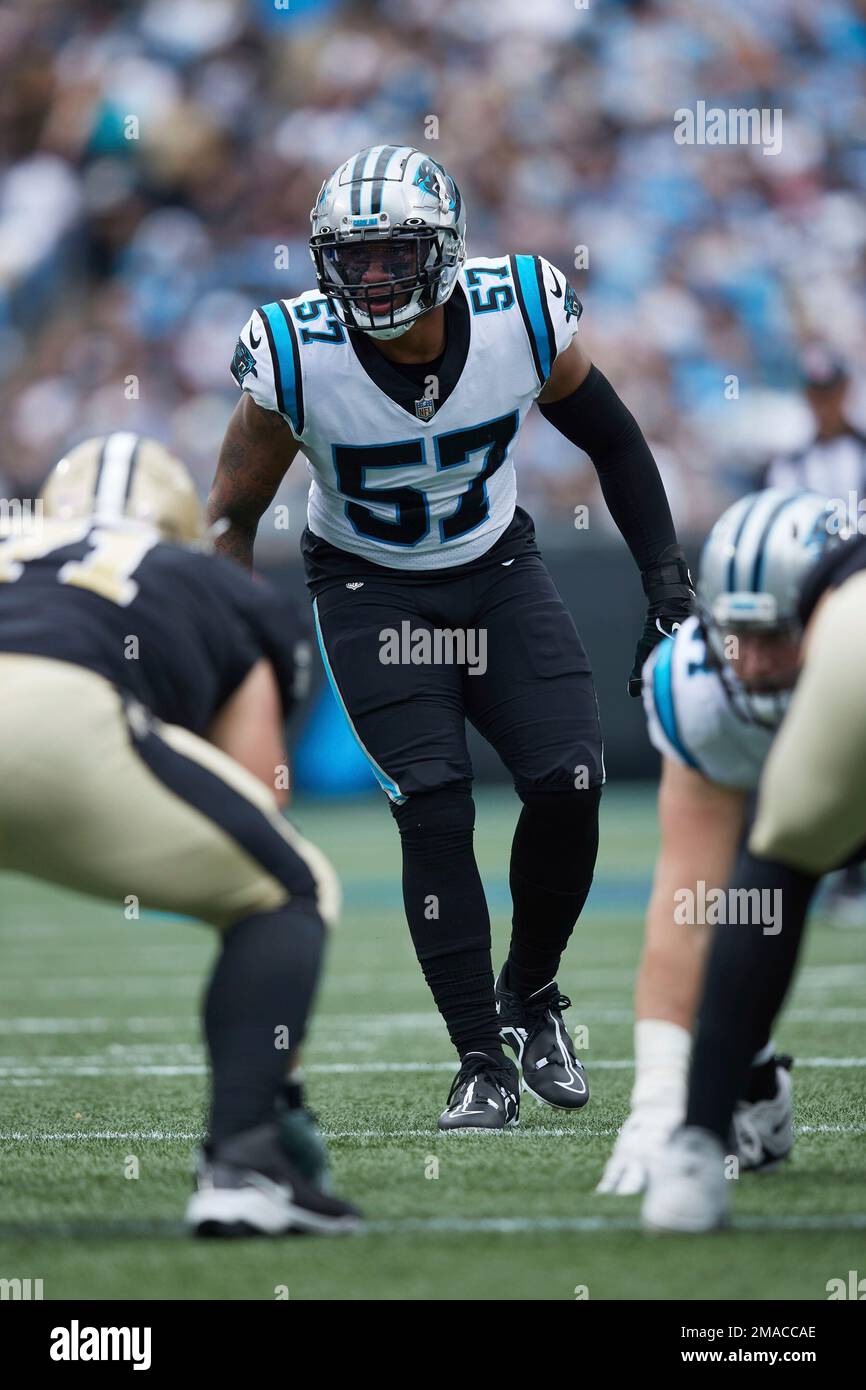Carolina Panthers linebacker Damien Wilson (57) lines up on defense ...
