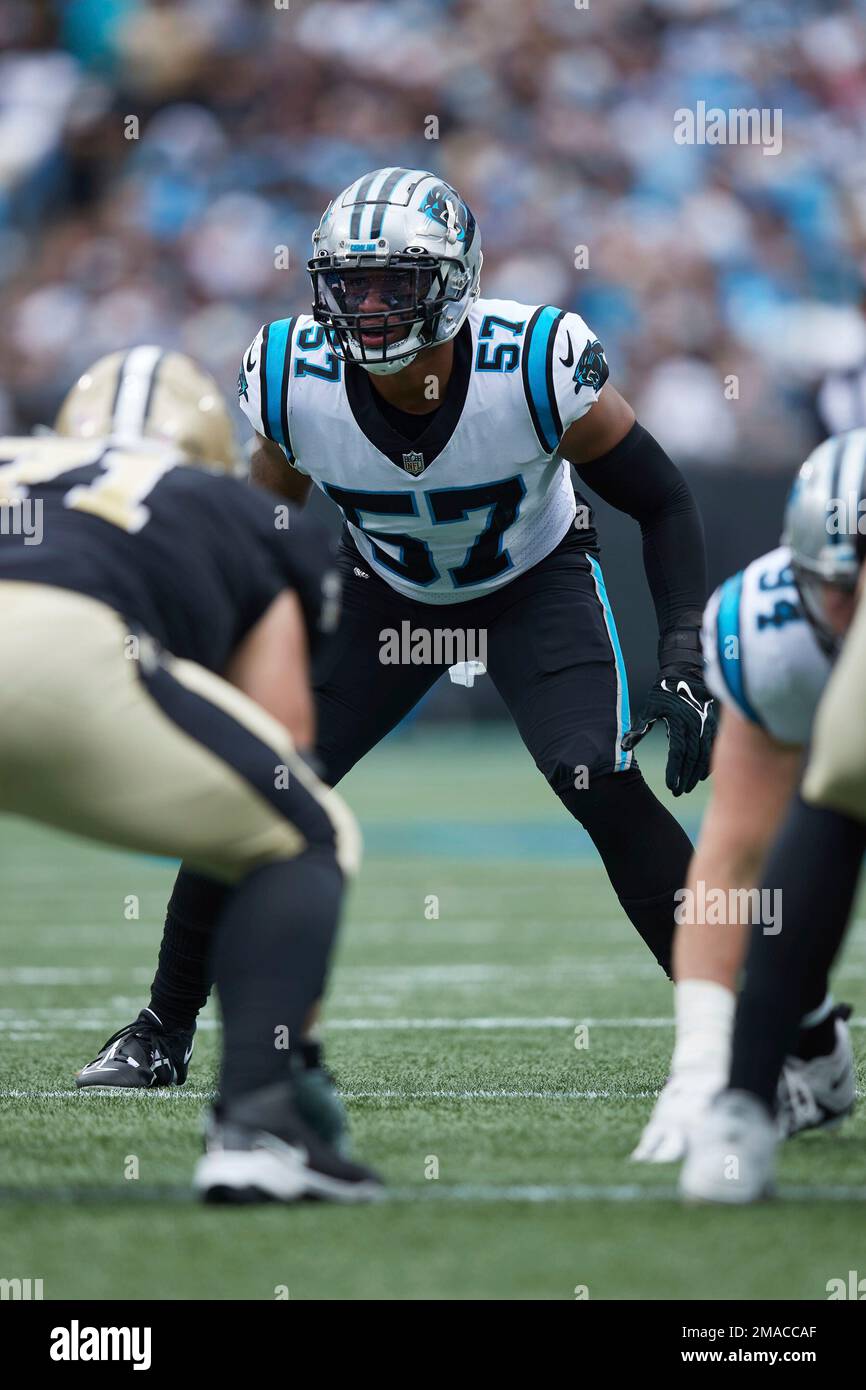 Carolina Panthers linebacker Damien Wilson (57) lines up on defense ...