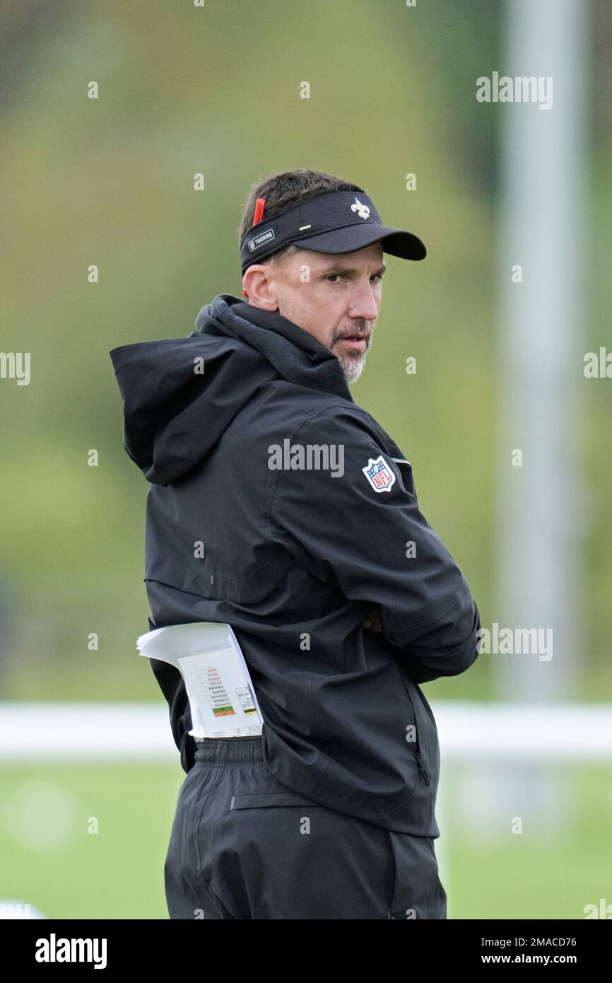 New Orleans Saints head coach Dennis Allen during practice at the ...