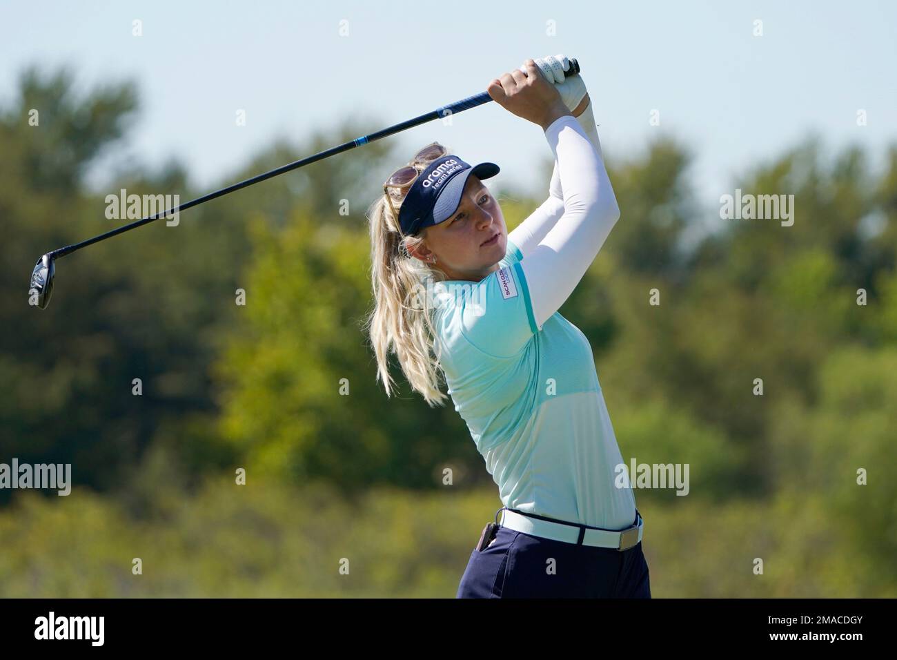 Emily Kristine Pedersen hits on the eighth hole during The Ascendant ...