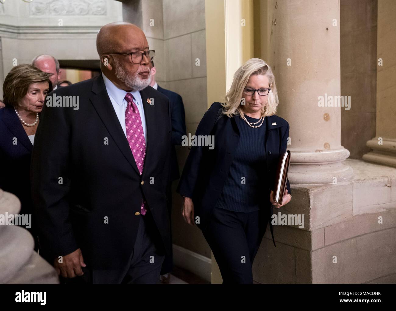 From left, House Speaker Nancy Pelosi, D-Calif., Rep. Bennie Thompson ...