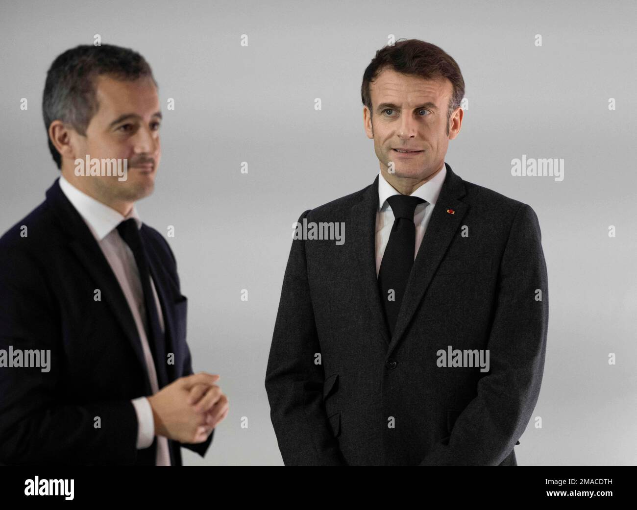 French President Emmanuel Macron and French Interior Minister and ...